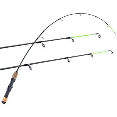 32" 2 Tip Winter Ice Fishing Rods Spinning Rod M+MH Cork Handle Pole ...