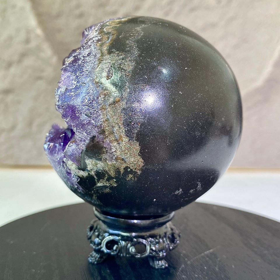 Amethyst Geode Cluster - Open Sphere Crystal Display Specimen - 472G | eBay