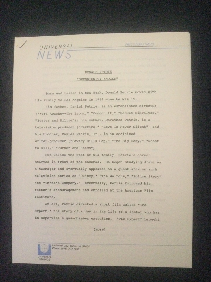 Opportunity Knocks 1990 Dana Carvey SNL NighT Robert Loggia Press Kit | eBay