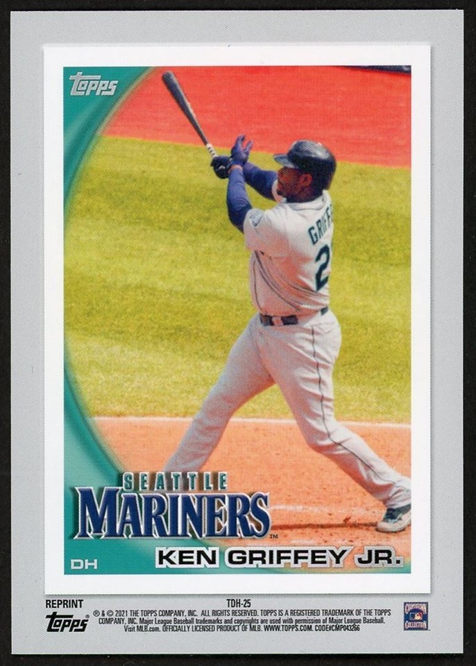 2021 Topps Update Iconic Card Reprints Ken Griffey Jr. Seattle Mariners ...
