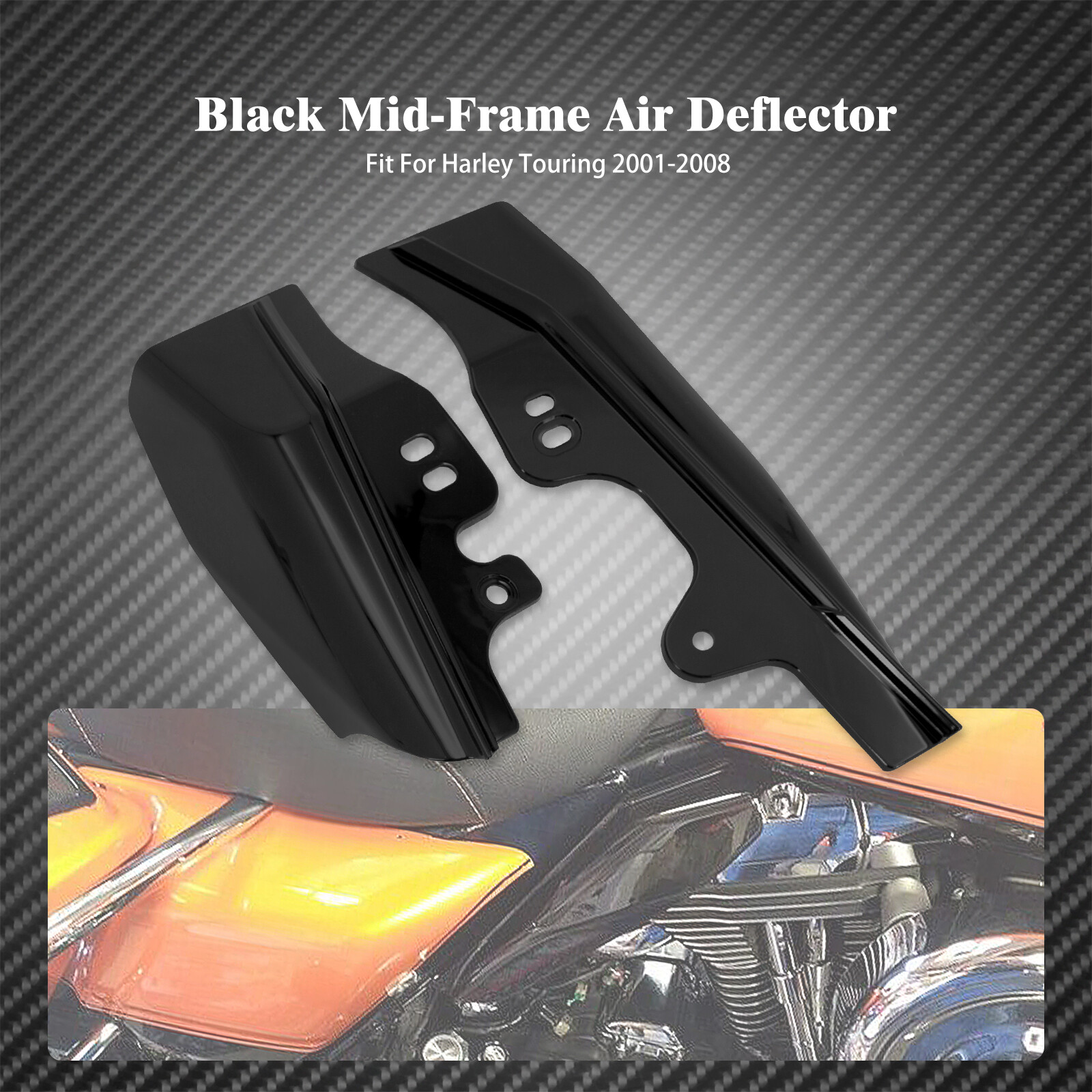 Motorcycle Mid-Frame Air Heat Deflectors Fit For Harley Touring Glide ...
