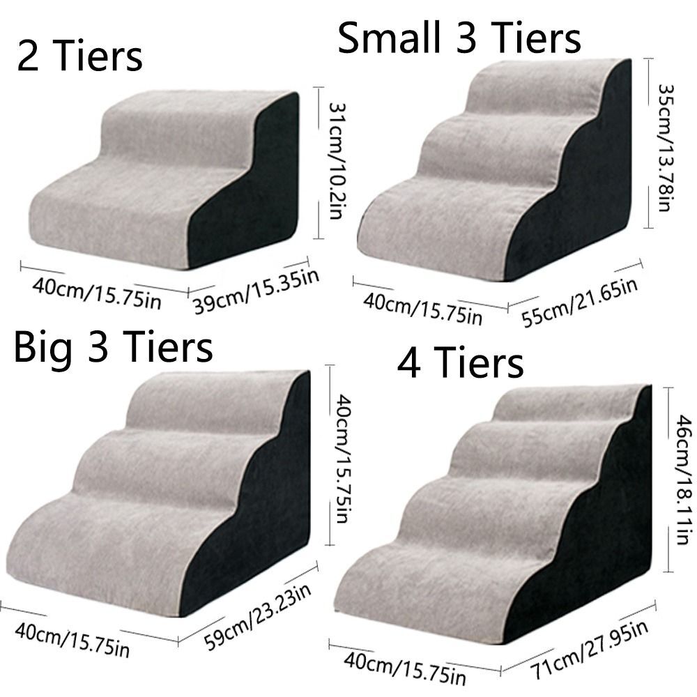 Extra Wide Foam Dog Ramps Slope Pet Stairs Durable Dog Steps Older Dogs ...
