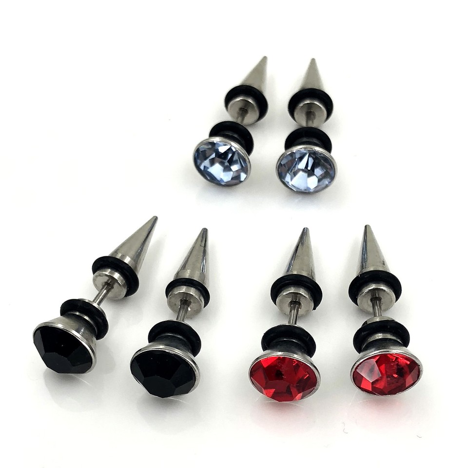 Stainless Steel Tapers Fake Illusion Tunnel Cheater Piercing Stud ...