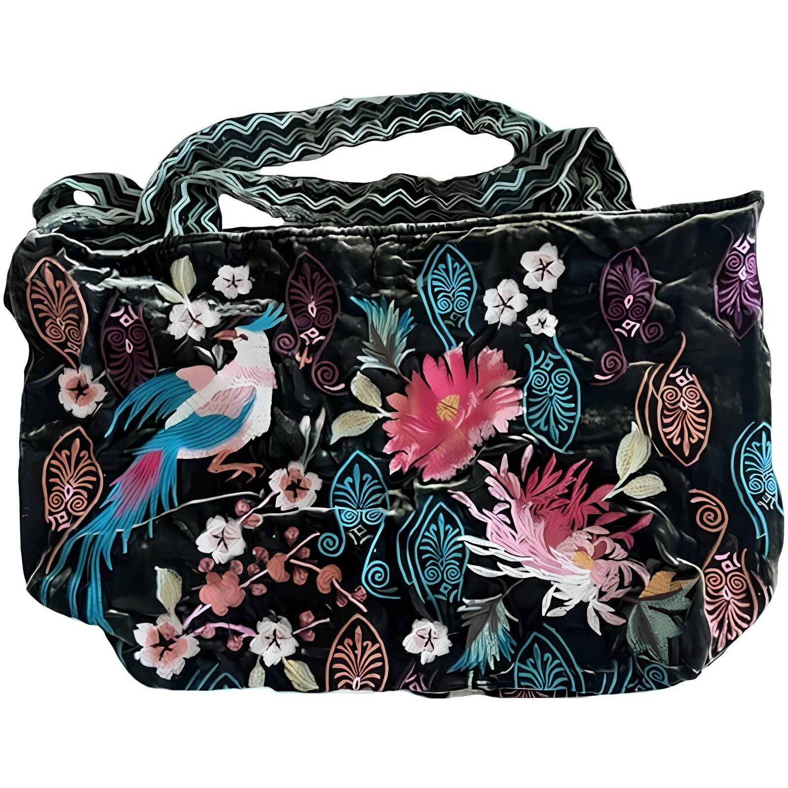 Johnny Was Ashira Velvet Tote Bag Tiger Eye Brown Floral Shoulder Bag ...