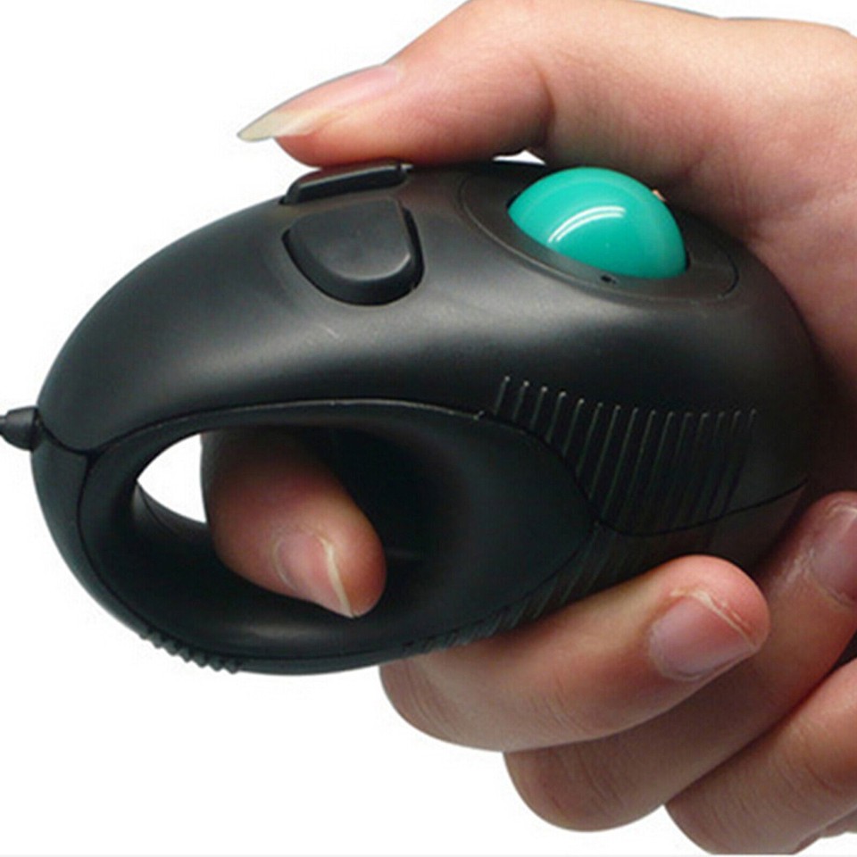 USB Wired Trackball Mouse Portable PC Laptop Finger Hand Held Computer ...