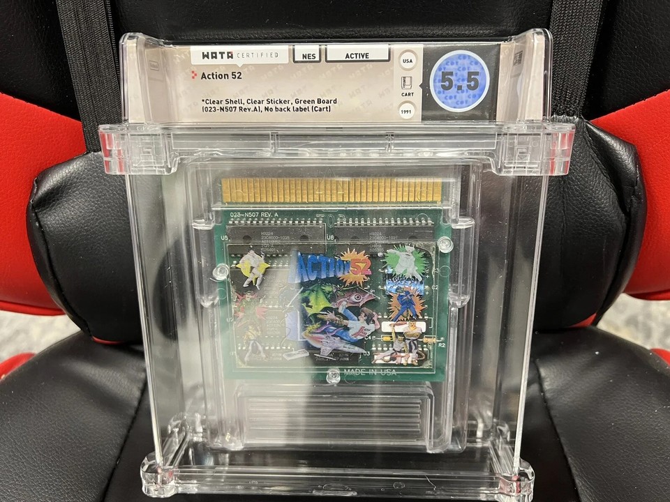 1991 Nintendo NES Action 52 Games Cheetahmen Graded WATA 5.5 Clear Cart ...