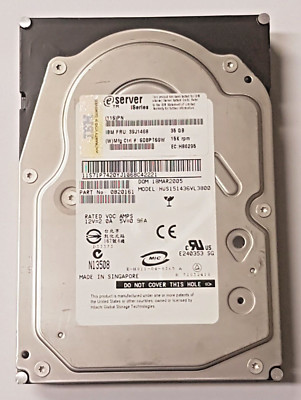 35 GB IBM iSeries FRU 39J1468 Ultra320 SCSI 80pin 15K RPM HDD 3.5" Hard ...