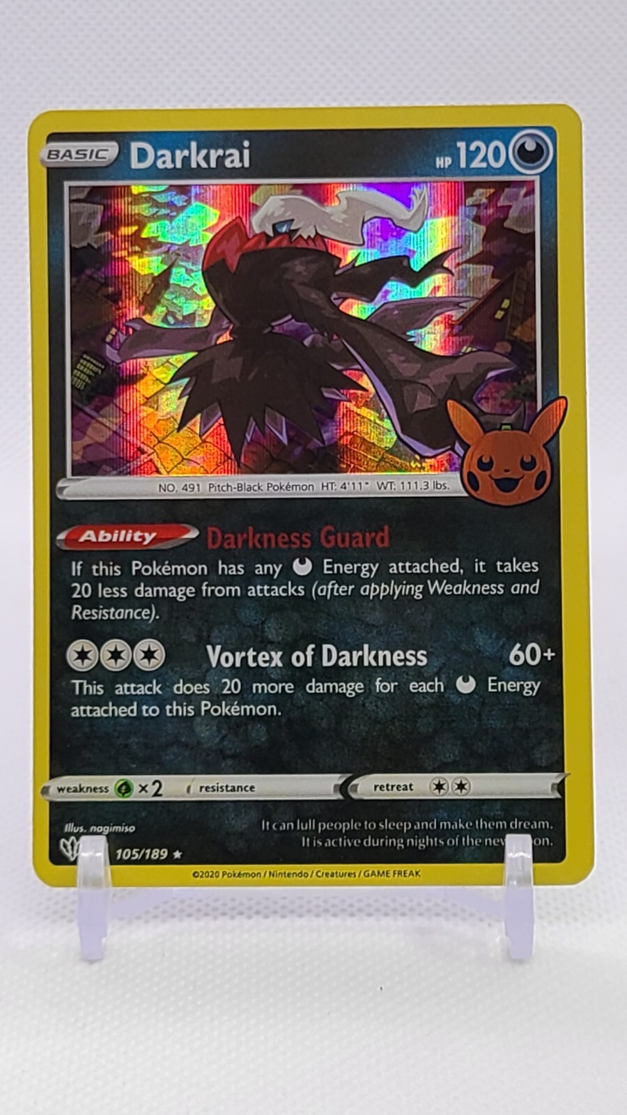 Pokémon Card Darkrai 105/189 Holo Rare NM-Mint Trick Or Trade Halloween ...