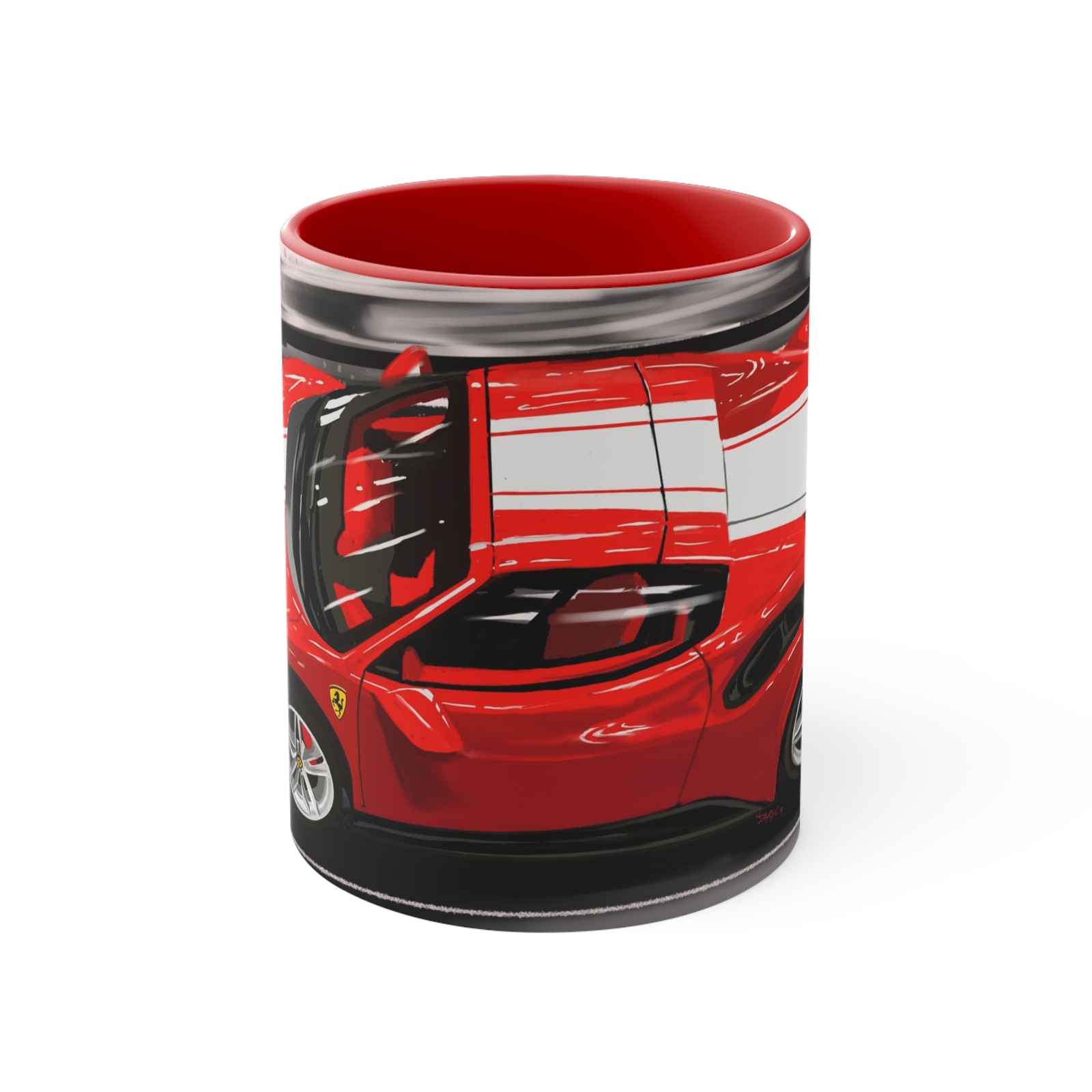 Red Ferrari Pista coffee tea Mug, 11oz | eBay