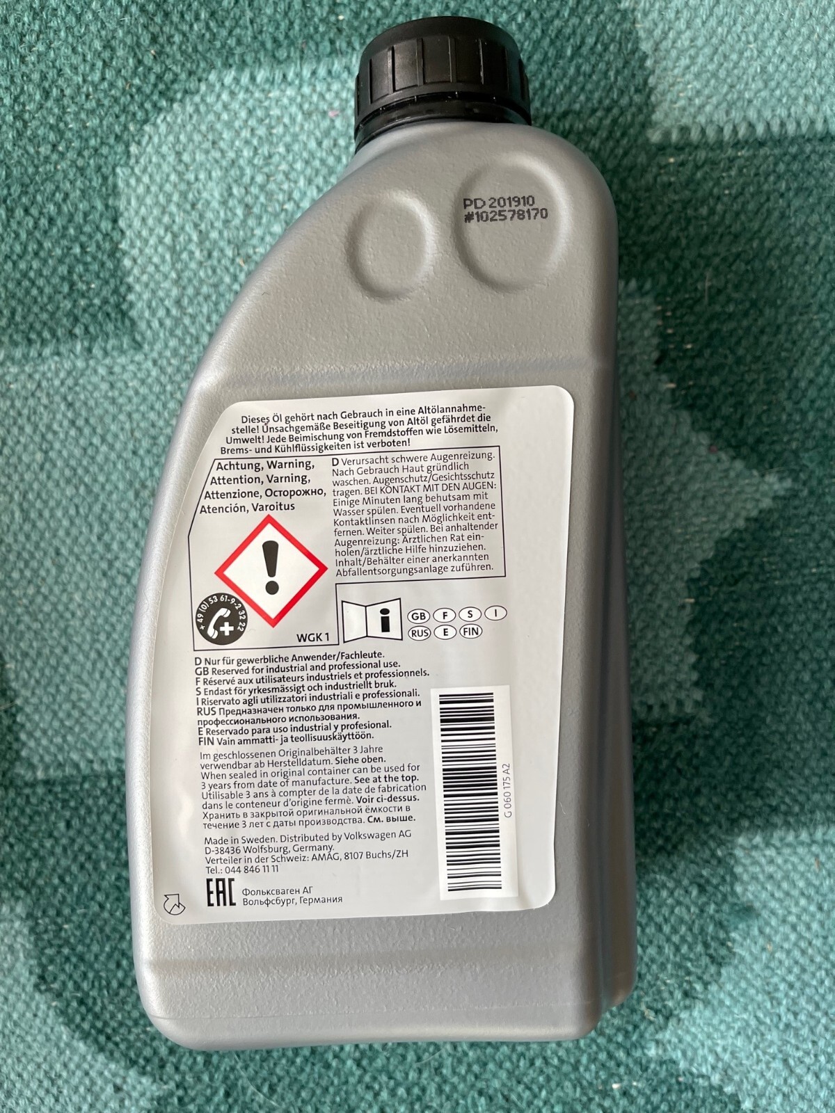 Genuine Differential Oil G 060 175 A2 for sale online | eBay