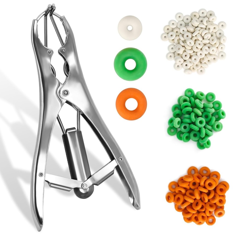 Goat Banding Kit Livestock Rubber Bands Expander Tool for Sheep Calves ...