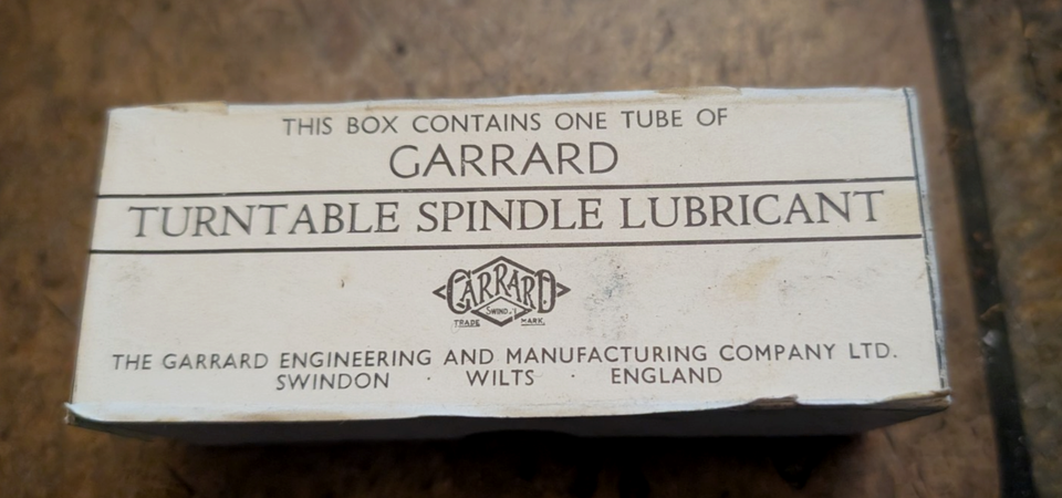 RARE VINTAGE GARRARD 301 TURNTABLE SPINDLE LUBRICANT SPECIAL GREASE ...