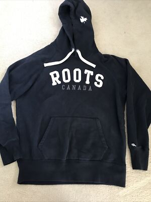 Roots Canada Hoodie Sweatshirt Mens Size S Small Logo Spellout Hooded ...