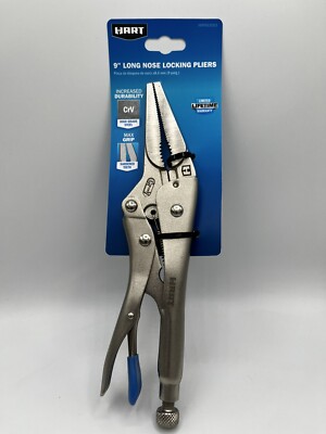 HART 9in Long Nose Locking Pliers - CRV High Grade Steel - Hardened ...