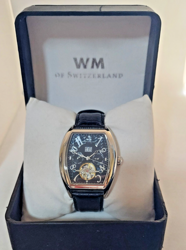 WM of Switzerland Tonneau Tourbillon Numerical Calendar Automatic Watch ...