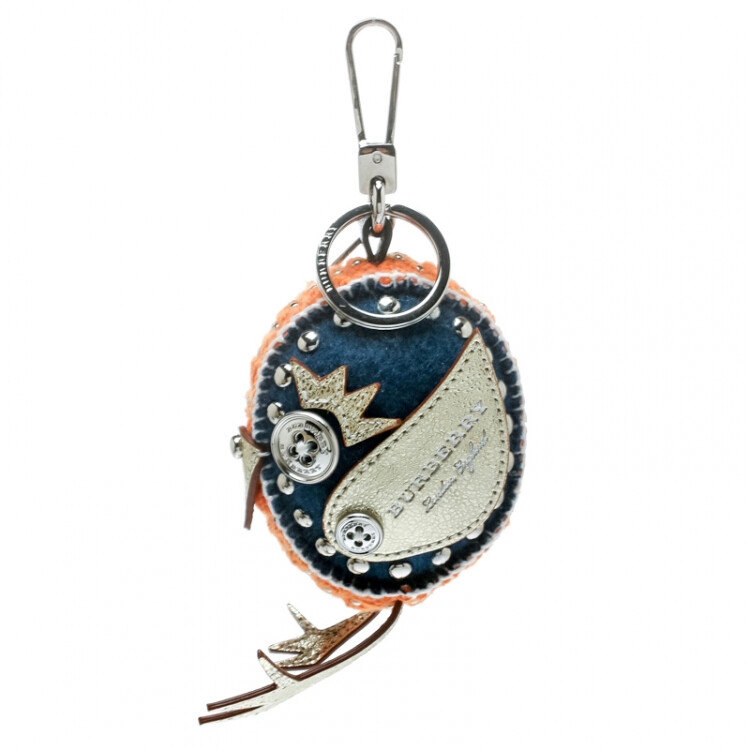 $395 Burberry Derek The Bird Studded Cashmere Bag Charm Stuffed Animal ...