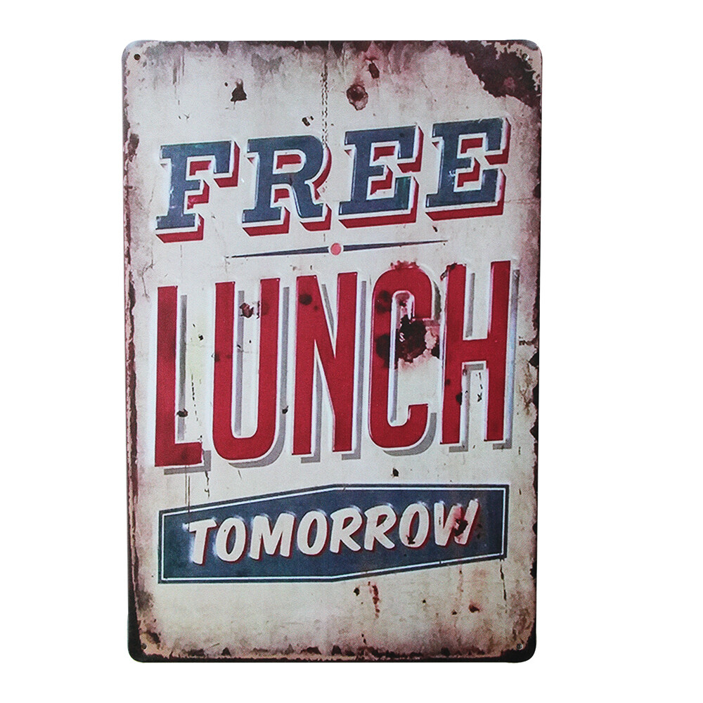 3XTin Sign Free Lunch Vintage 200x300mm Metal Man Cave Décor Shopping ...