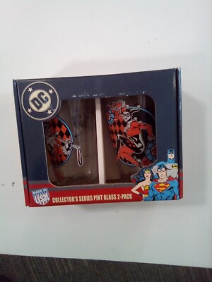 RARE Vintage DC Comics Collectors Series Pint Glass 2 pack | eBay