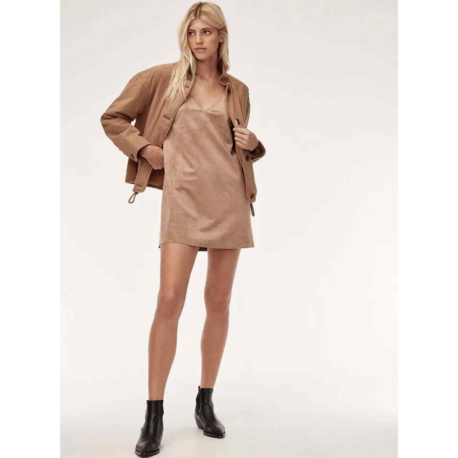 Aritzia Wilfred Free Vivienne Dress Mini Suede Dress … - Gem