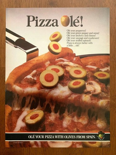 1985 Pizza Ole Vintage Print Ad/Poster Retro Food Pop Art Man Cave ...