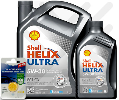 Shell Helix Ultra ECT C3 5W-30 Engine Oil 6L 6 Litres (5L + 1L ...