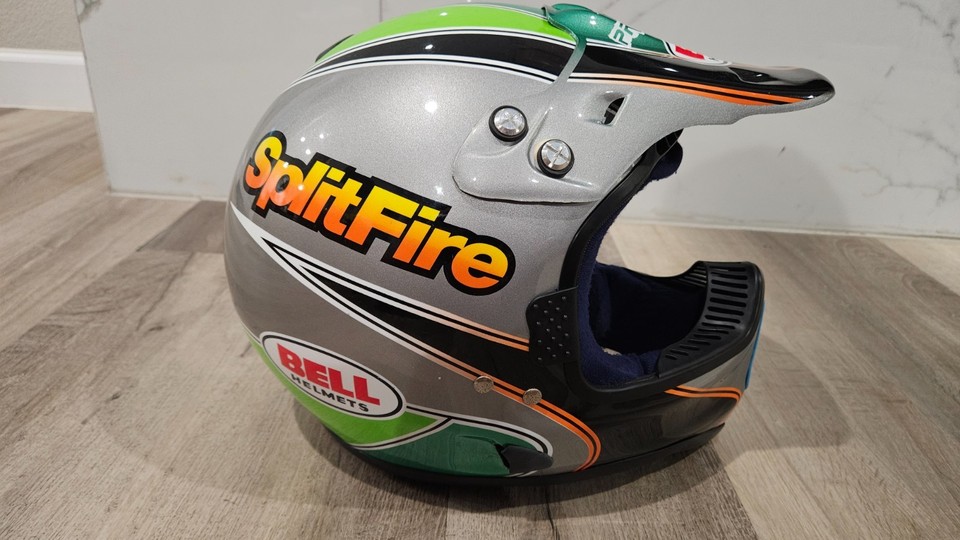 Vintage Bell Moto-3 Motocross Helmet Pro Circuit SplitFire Graphic VMX ...