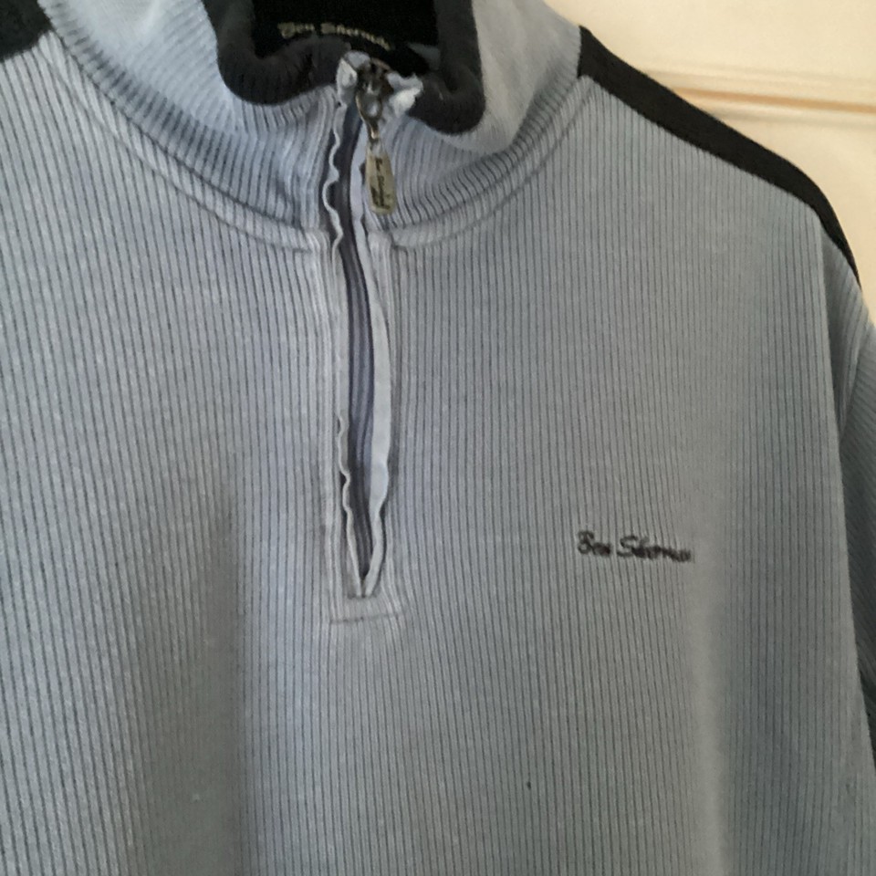 Ben Sherman Large Blue Jumper Zip Up At Neck . | eBay UK