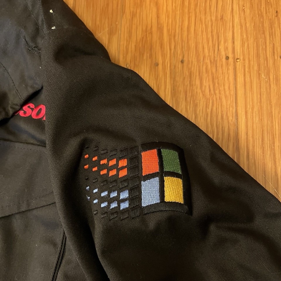 VTG 90s 00s Microsoft M-65 Team Direct Black Jacket Rare Excellent ...