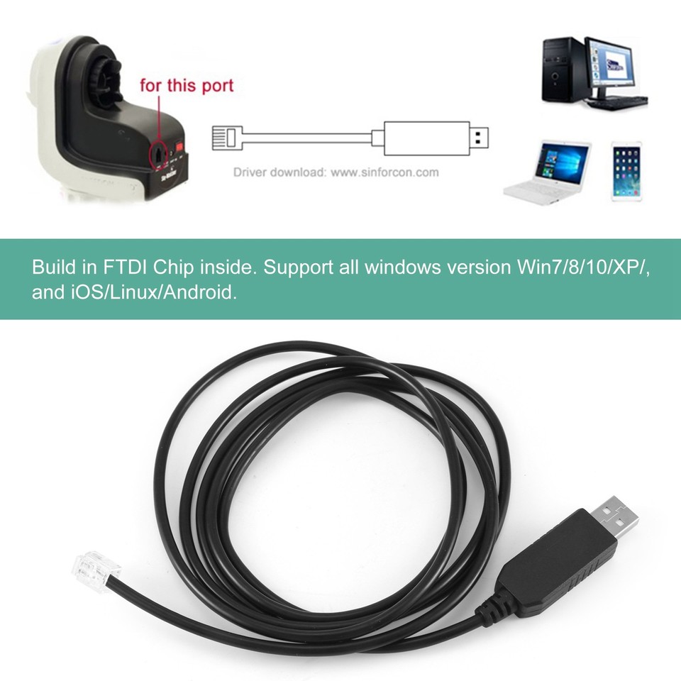 USB To Rj11 Rj12 6P4C Adapter Serial Control Cable EQMOD Cable for ...