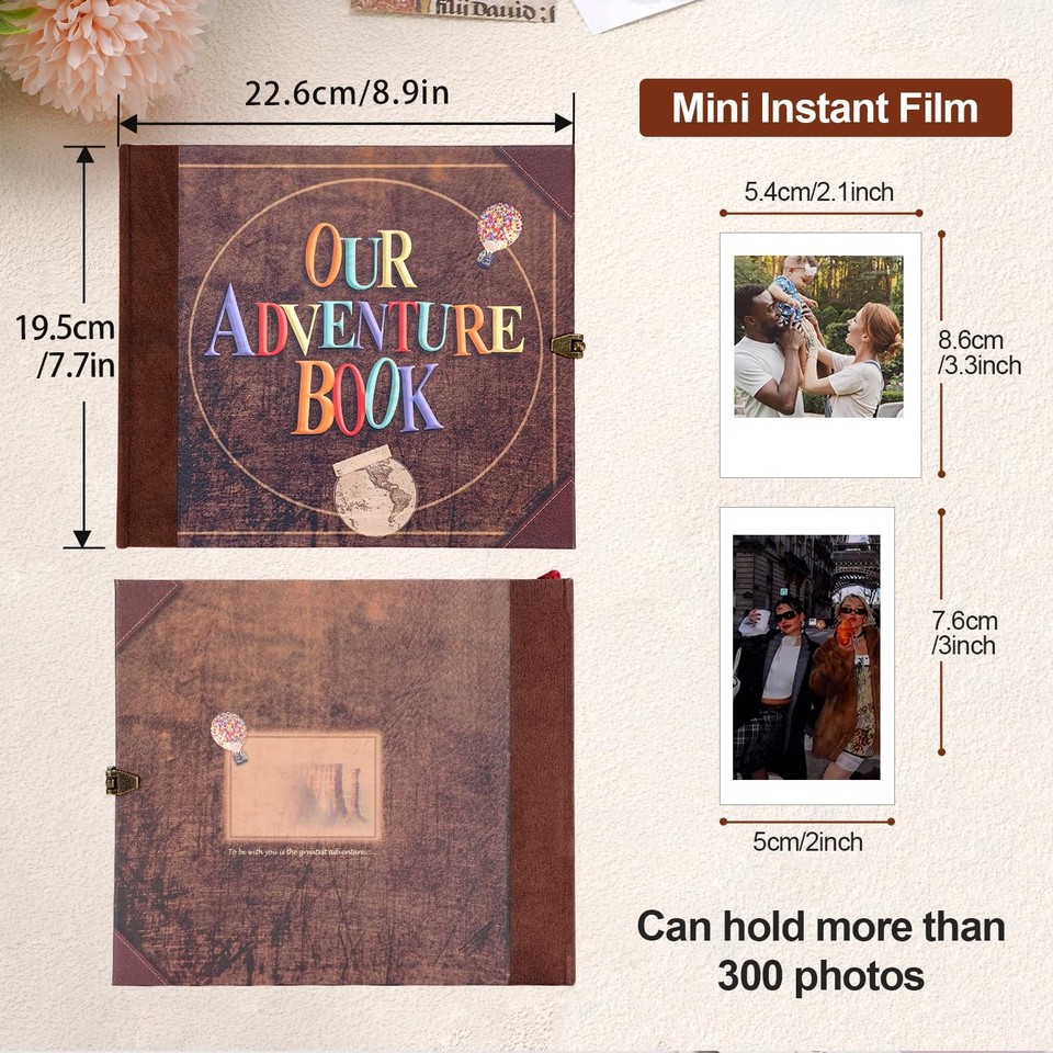 Scrapbook Photo Album,Our Adventure Book Scrapbook, 146 Pages Embossed ...