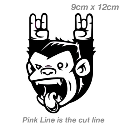 Monkey Peace Out, Punk Monkey Vinyl Sticker | eBay Australia