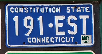 1989 CONNECTICUTCONSTITUTION STATE LICENSE PLATE TAG #191-EST NICE | eBay