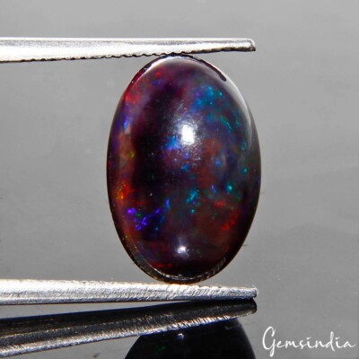3.80 Ct Certified Natural Ethiopian Black Opal Multi Fire Top Quality ...