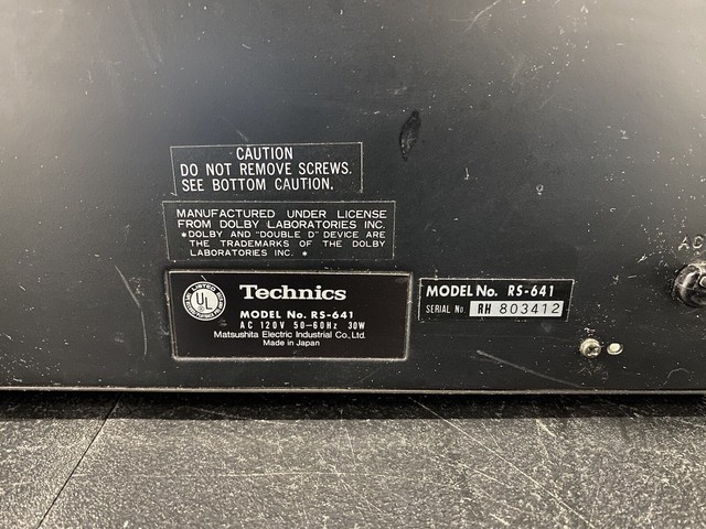 Technics Rs-641 Cassette Deck With Fluorescent VU Meters for sale ...