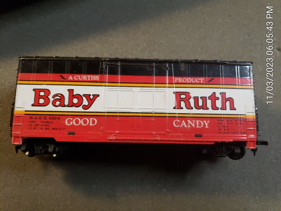 TYCO BABY RUTH HO SCALE BOX CAR NO. N.A.D.X. 5324 (DS3D1 ...