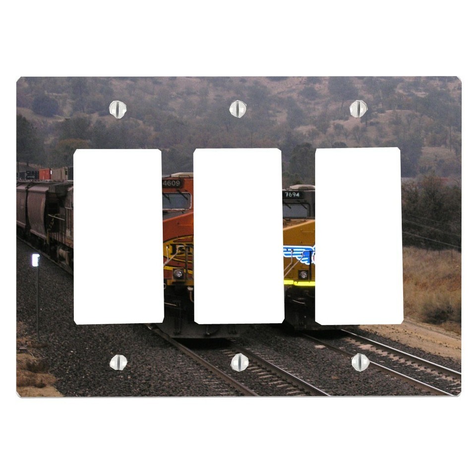 BNSF UP Trains, Railroad Light Switch Cover, Outlet, Home Decor, Night ...