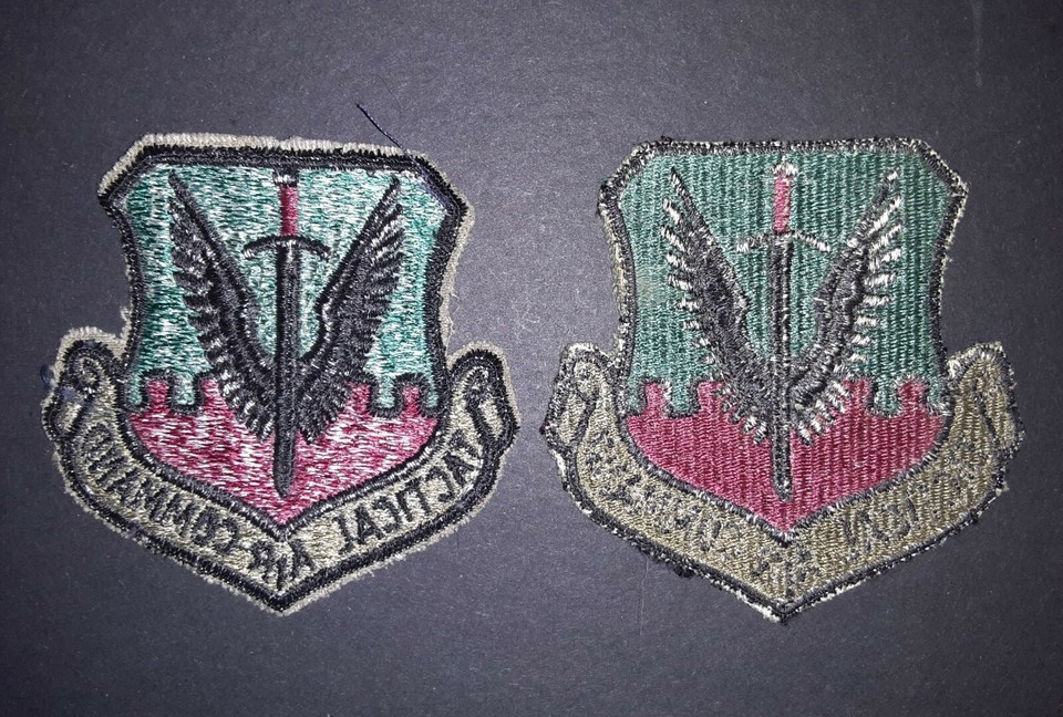 2 USAF TACTICAL AIR COMMAND PATCHes SUBDUED BDU UNIFORM MILITARY ...