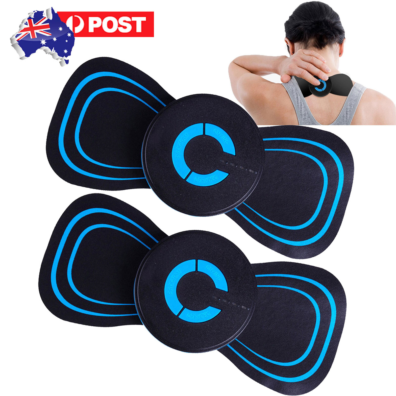 2PCS MLRi Electric Neck Back Massager EMS Cervical Massage Patch Relief ...