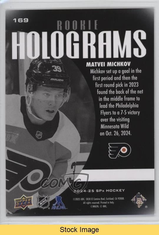 2024-25 SPx Rookie Holograms Matvei Michkov #169 Rookie RC READ | eBay