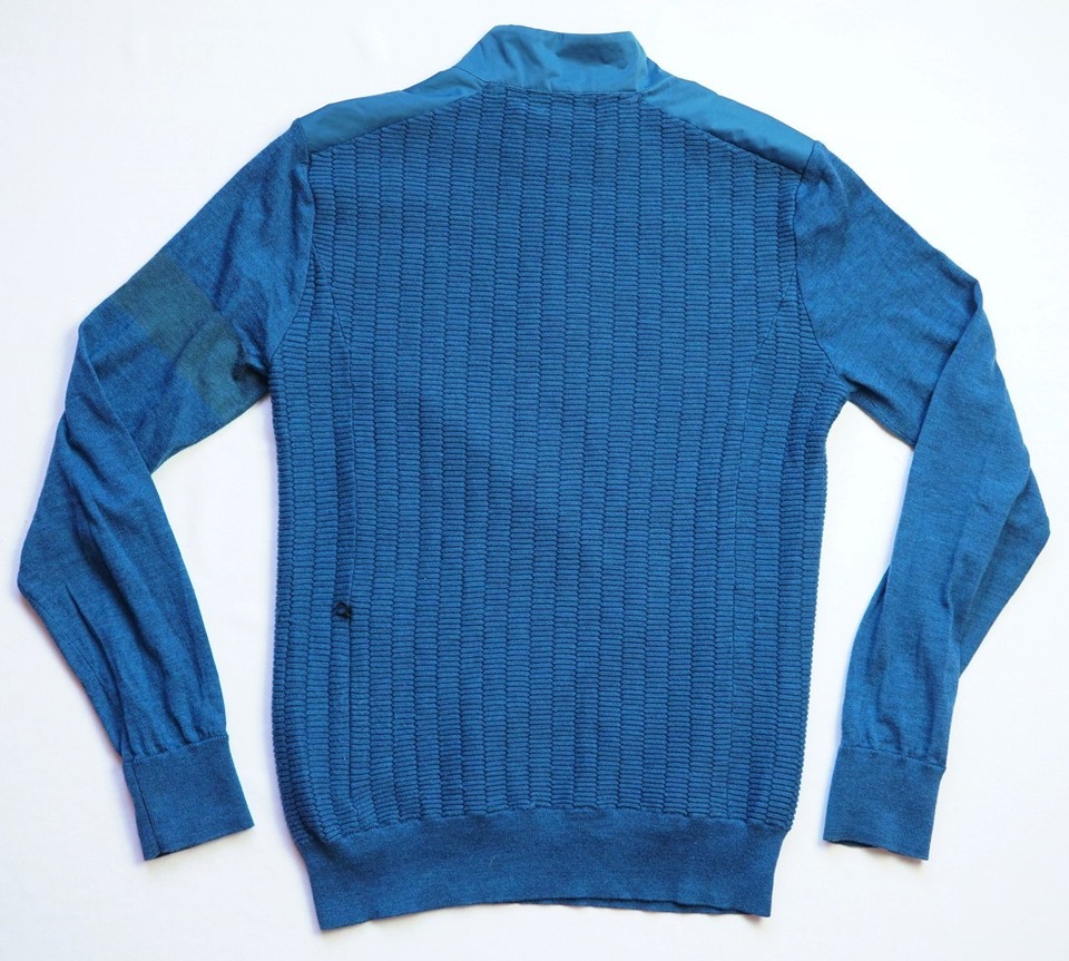 Rapha Merino Knit Half Zip Hybrid Jumper mens Sweater Pullover top size ...
