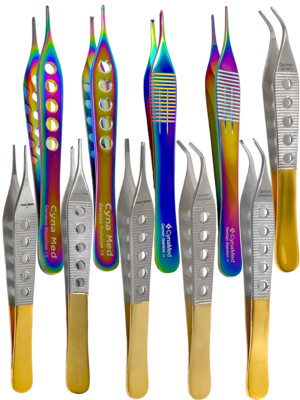 Adson Forceps Brown Tissue 1x2 Rat Tooth & Serrated Teeth Surgical ...