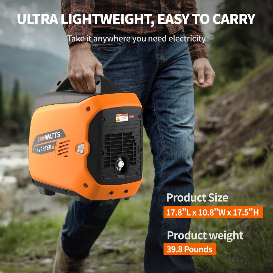 Efurden 2500W Gas Generator Portable, Inverter Gas Generator for Home ...