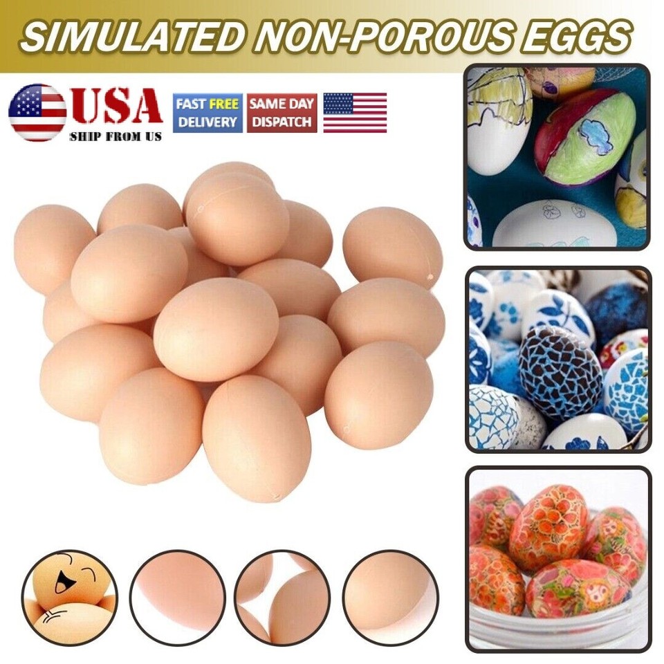 30pcs Plastic Fake Eggs Artificial Eggs Realistic Chicken Easter Eggs ...