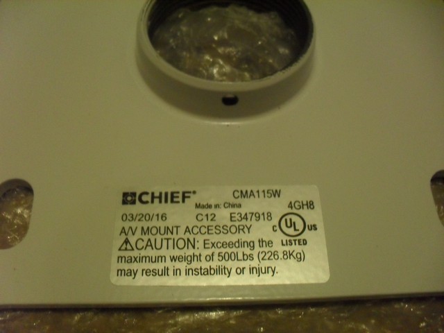 Chief CMA 6" Flat Ceiling Plate CMA115W for sale online | eBay