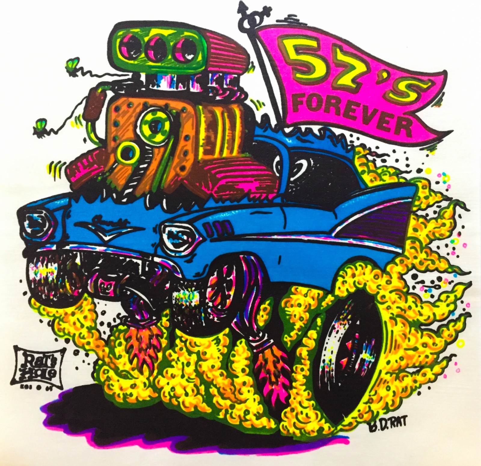 vTg 1957 Chevrolet Chevy Bel Air Rat Fink Hot Rod BDR… - Gem