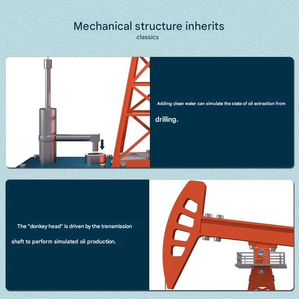 Oil Pumping Unit Metal Assembly Model Electric Pump Jack Creative Kit ...