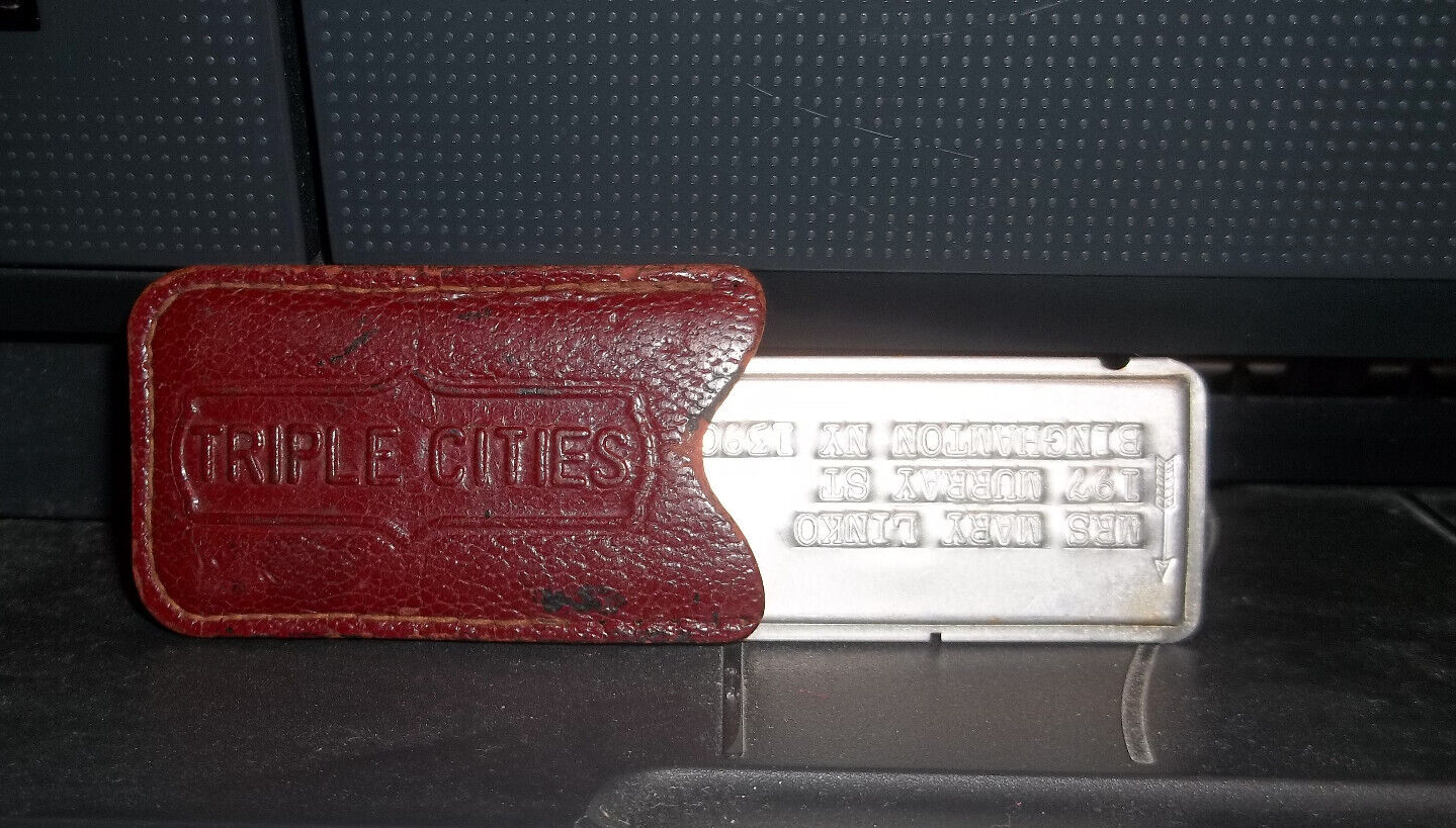 VTG Metal Charge Plate Charga-Plate Triple Cities Binghamton NY leather ...