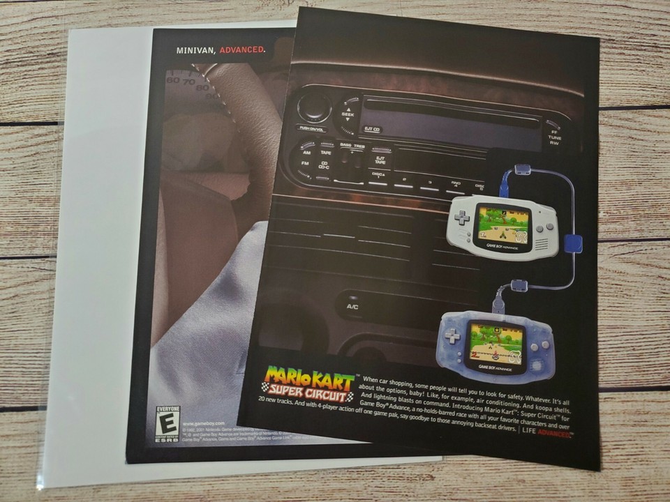 Mario Kart Super Circuit Gameboy Advance GBA 2001 Promo Ad Art Print ...