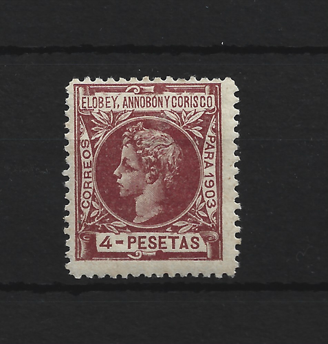 Elobey 1901 - Alfonso Xiii. edifil 16 Nummerierung 000,000 Cat 280 Eur ...