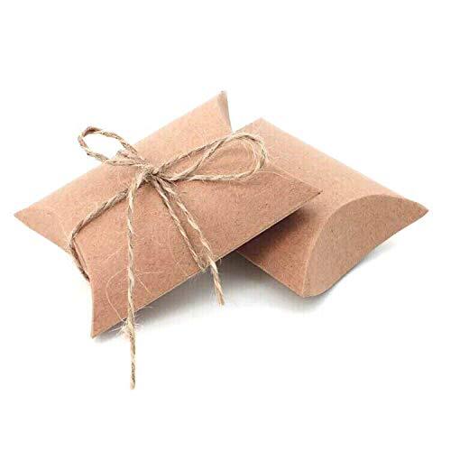 Vintage Kraft Paper Pillow Candy Box Thank You Treat Box Kit Rustic ...